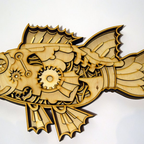 3d Layered Fish Svg - Etsy