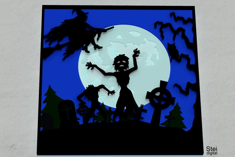 3d Halloween SVG DXF Cut Files Scary Halloween Svg Layered - Etsy