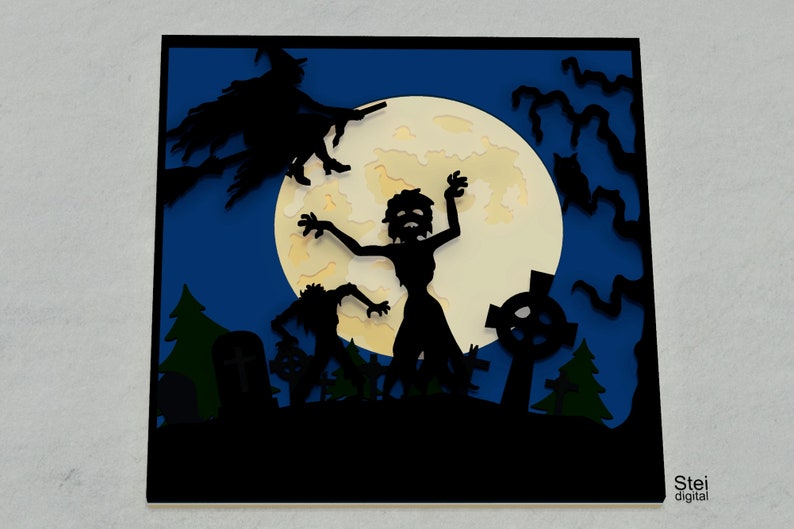 3d Halloween SVG DXF Cut Files Scary Halloween Svg Layered - Etsy