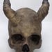 Horned Crusted Human Skull Replica . Realistic Plaster of Paris With ...