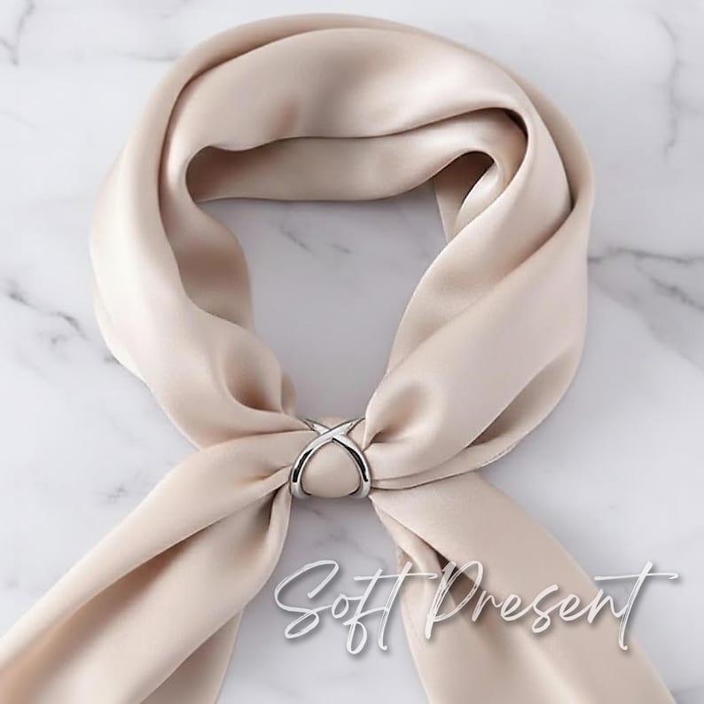 Scarf Ring / Bandana Buckle for Scarves / Gold and Silver, Shawl Holder ...