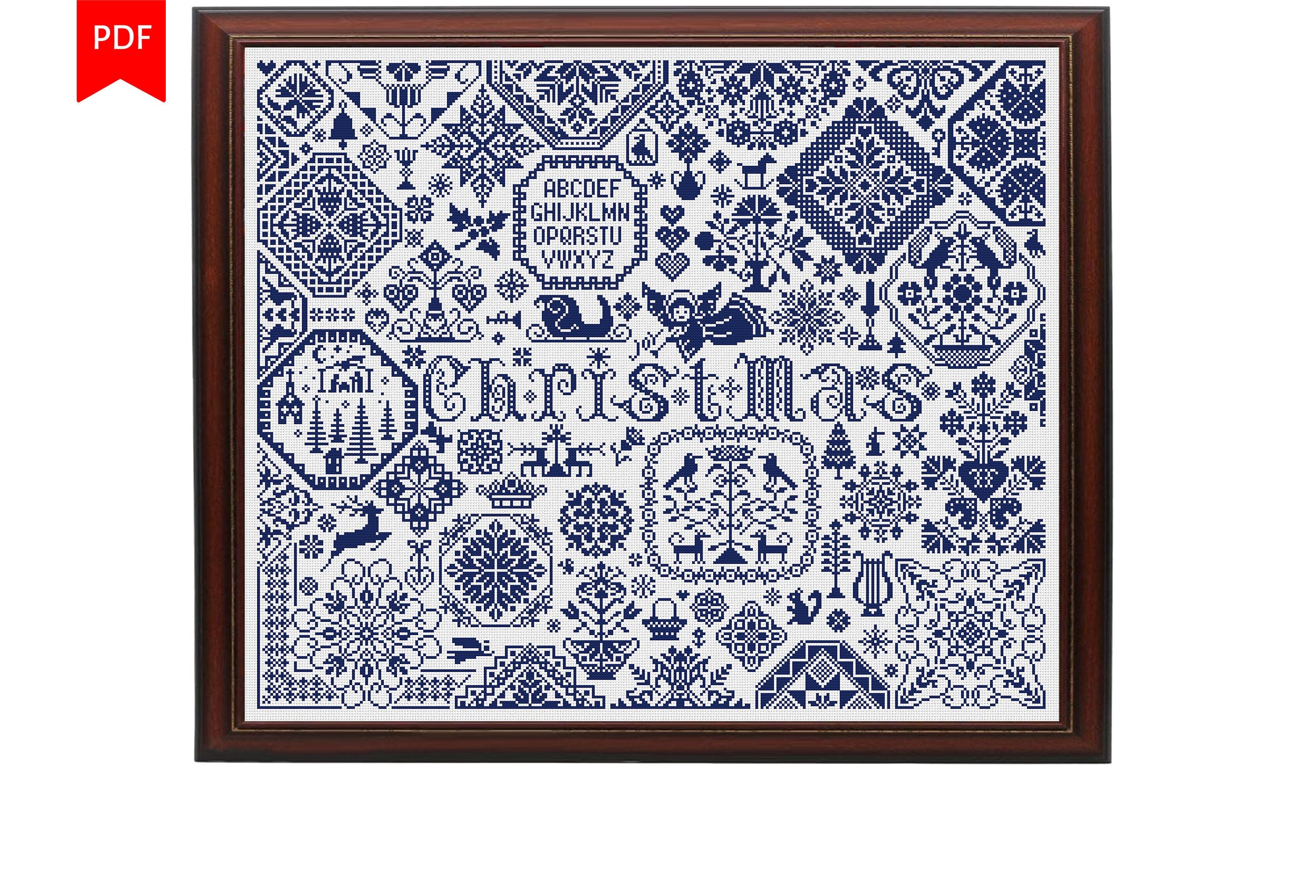 Cross Stitch Pattern AuryTM Quaker Sampler Pattern Only Peace Counted ...