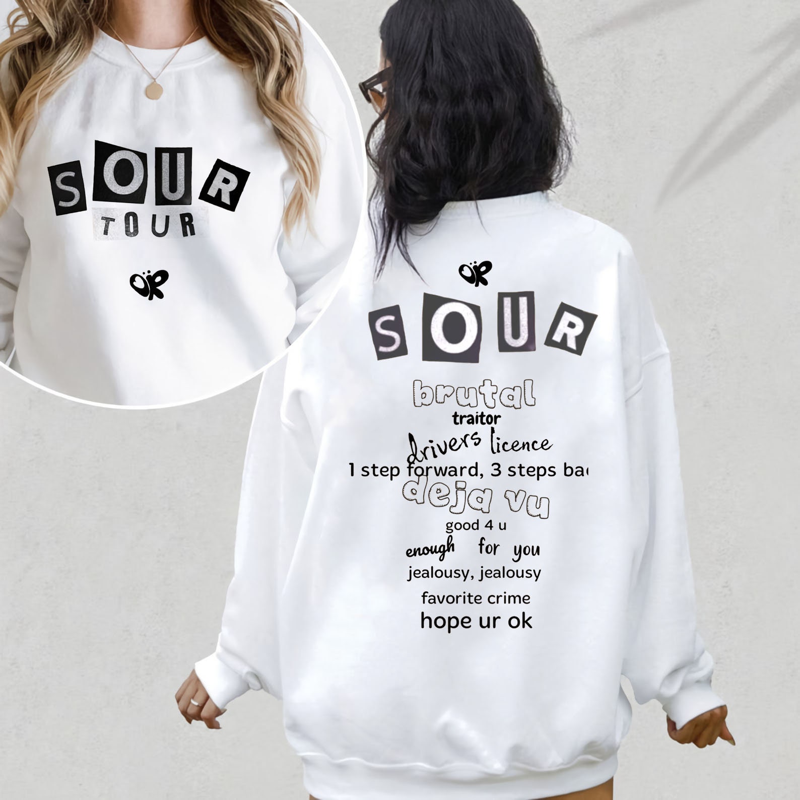 Olivia Rodrigo Sour Tour 2023 Merch Sweatshirt, Olivia Rodrigo Shirt ...