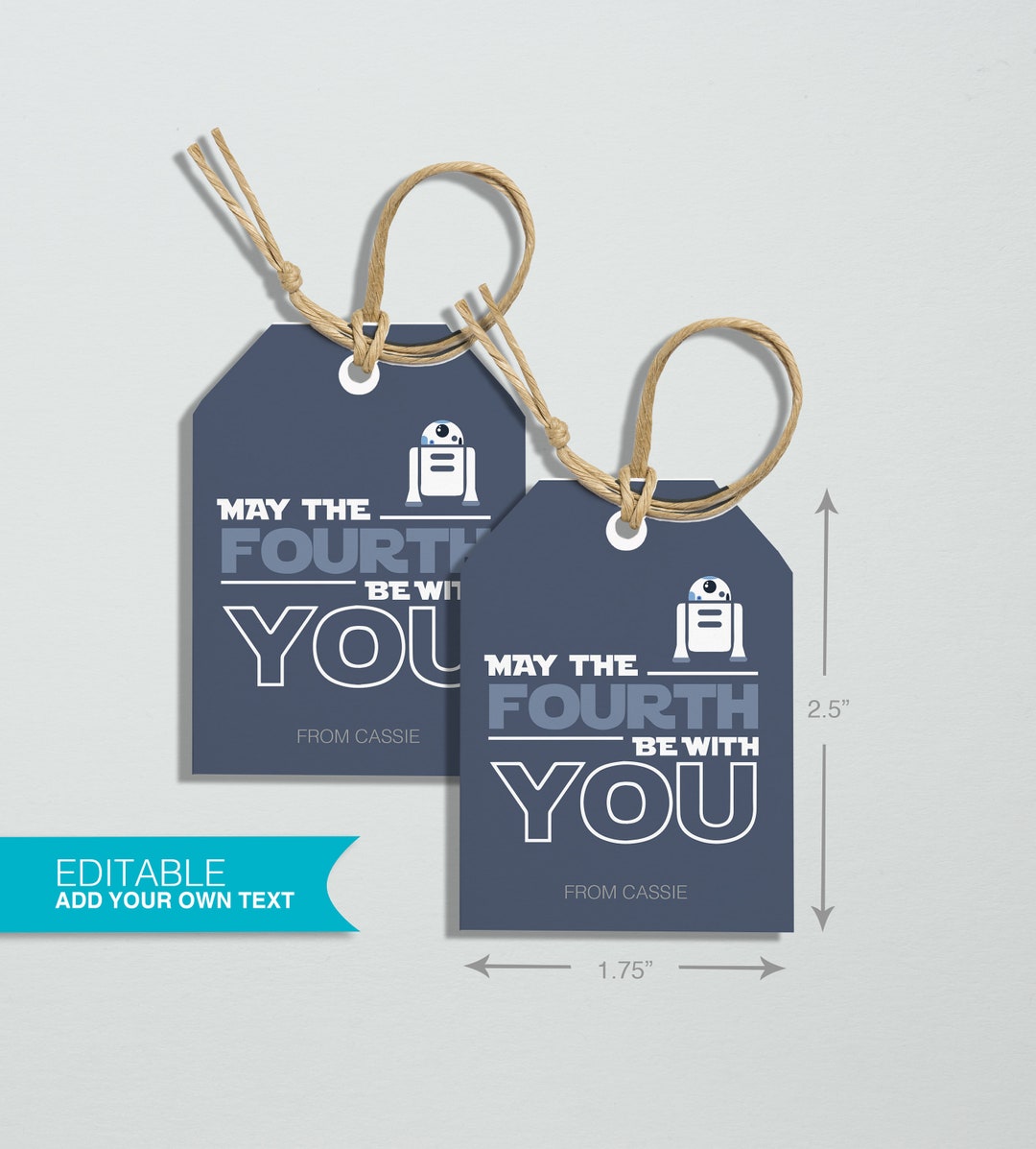 May the Fourth Be With You Gift Tags - Editable Template, Star Wars ...