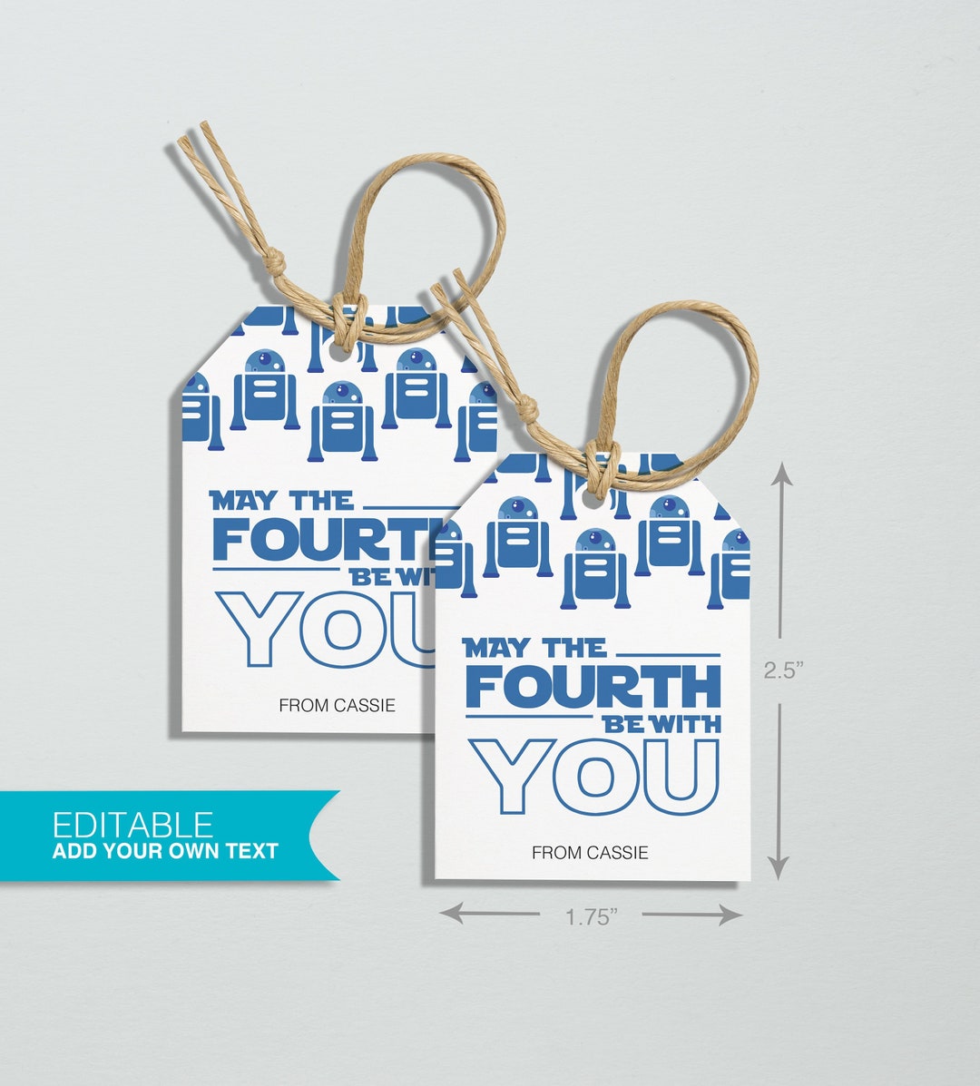 May the Fourth Be With You Gift Tags - Editable Template, Star Wars ...