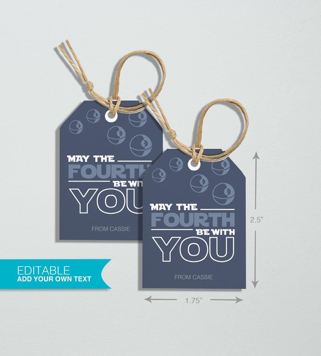 May the Fourth Be With You Gift Tags - Editable Template, Star Wars ...