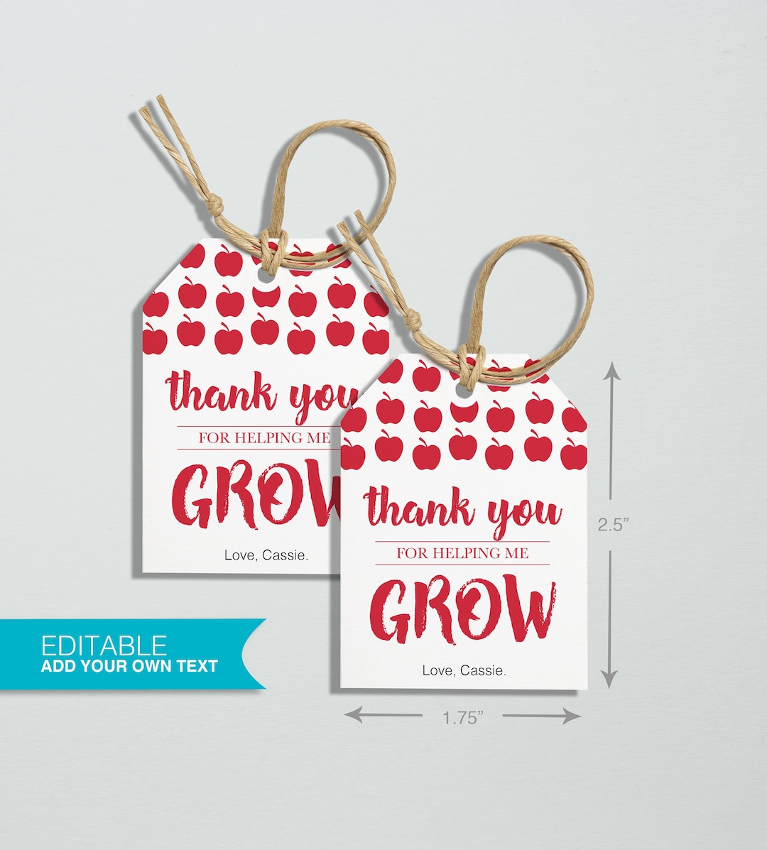 Teacher Appreciation Gift Tags - Editable Template, Teacher Gift Tags ...