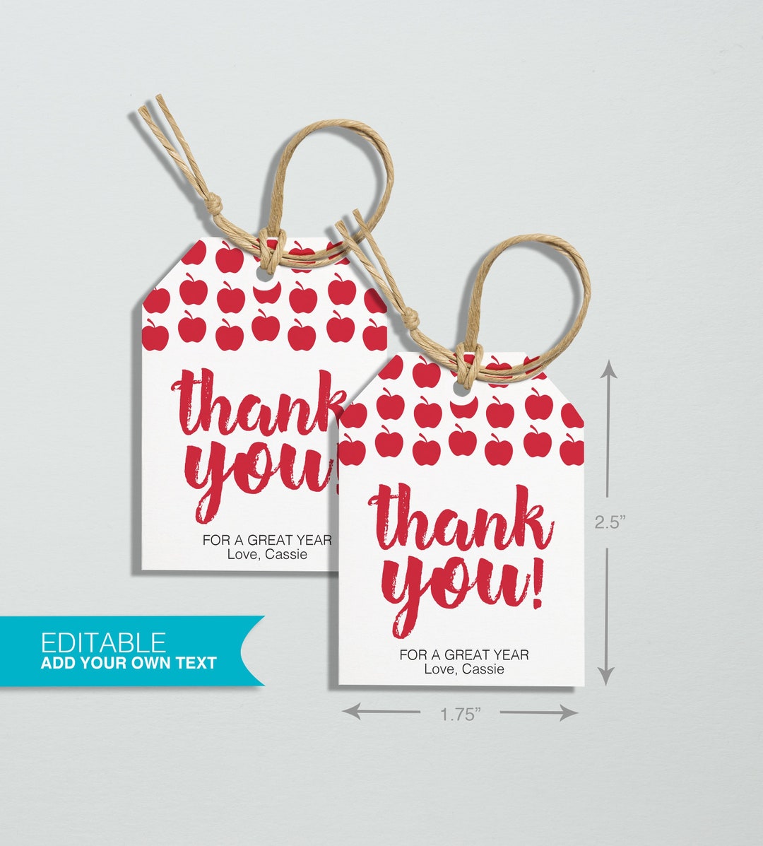 Teacher Appreciation Gift Tags Editable Template, Teacher Gift Tags ...