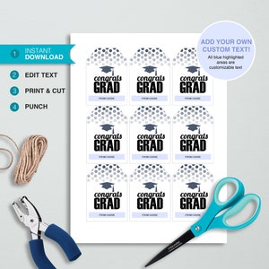 Graduation Gift Tags, High School, Editable Template - Instant Download ...
