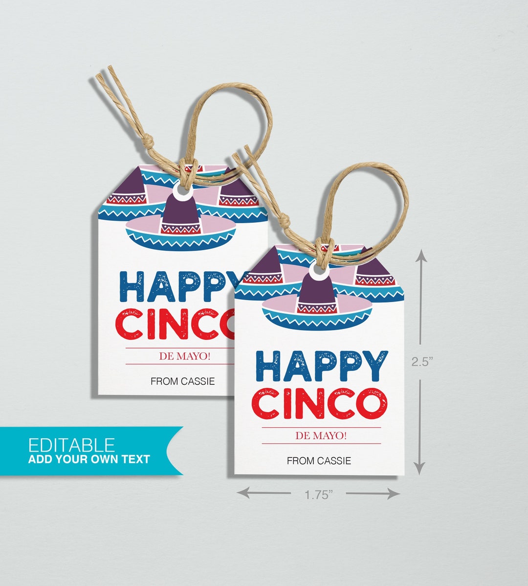 Cinco De Mayo Mexican Fiesta Gift Tags Party Gift Tags - Etsy
