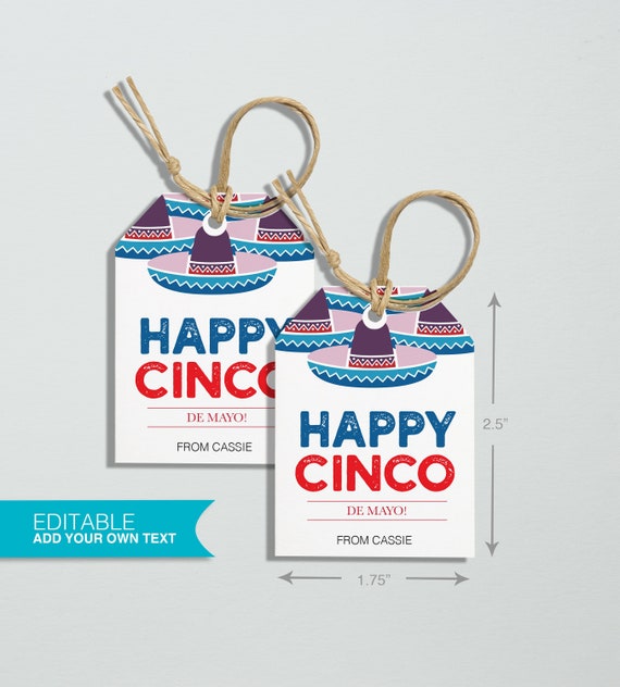 Cinco de Mayo Mexican Fiesta Gift Tags Party Gift Tags | Etsy