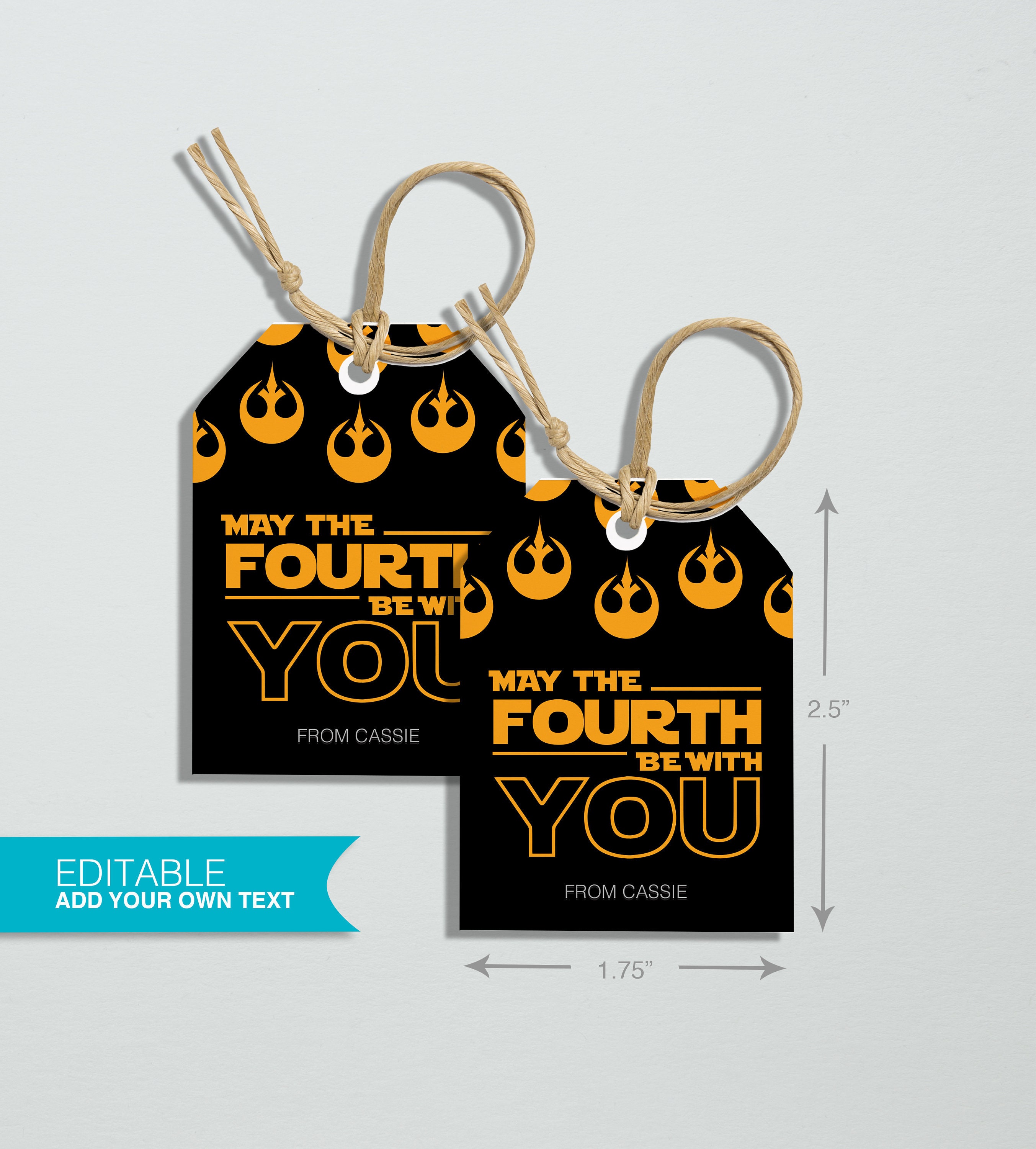 May the Fourth Be With You Gift Tags Editable Template, Star Wars Gift ...