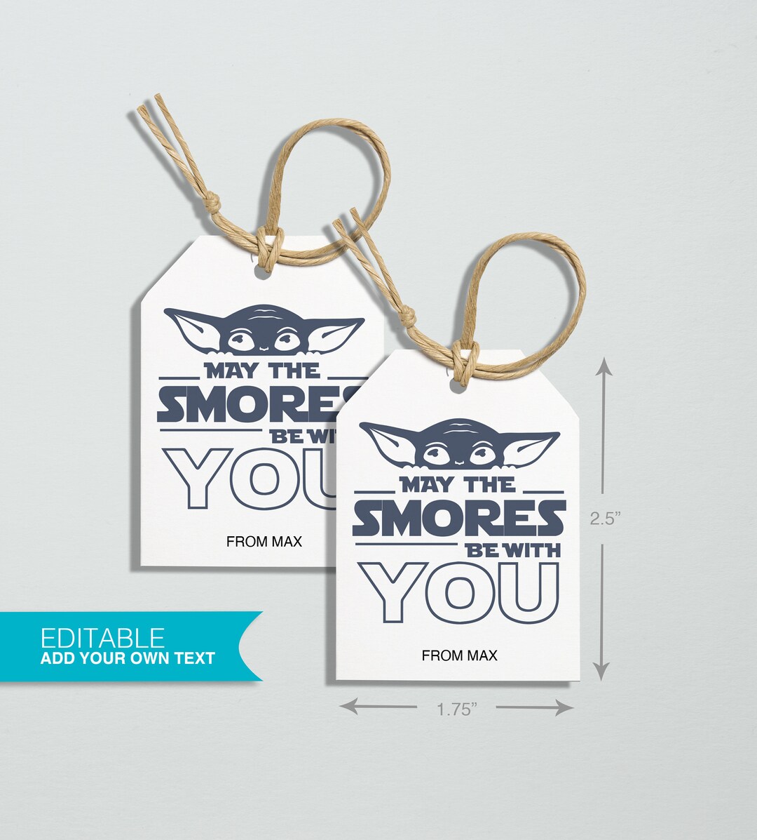 Baby Yoda Gift Tags - Editable Template, Star Wars Gift Tags, Printable ...