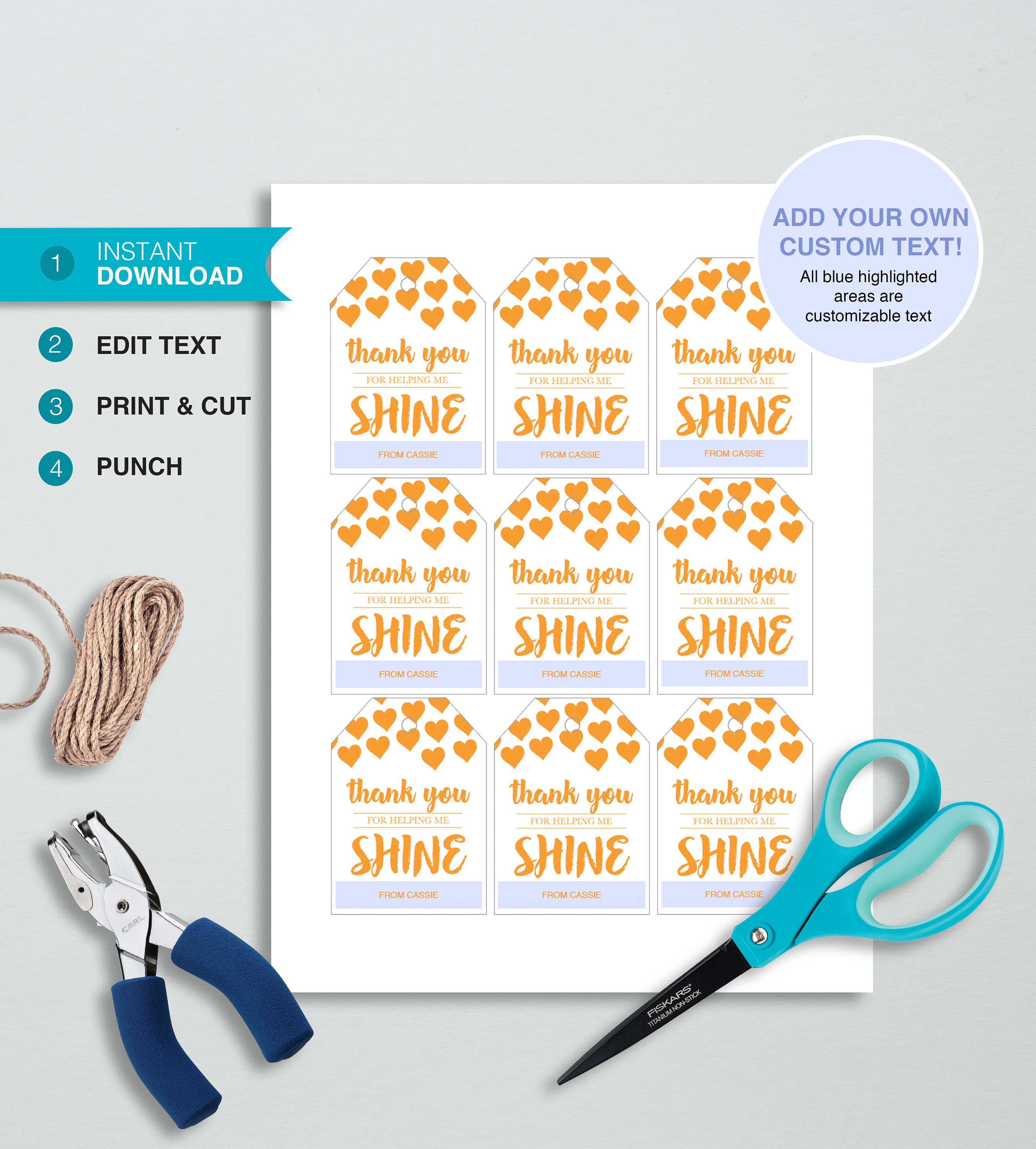 Teacher Appreciation Gift Tags - Editable Template, Teacher Gift Tags ...