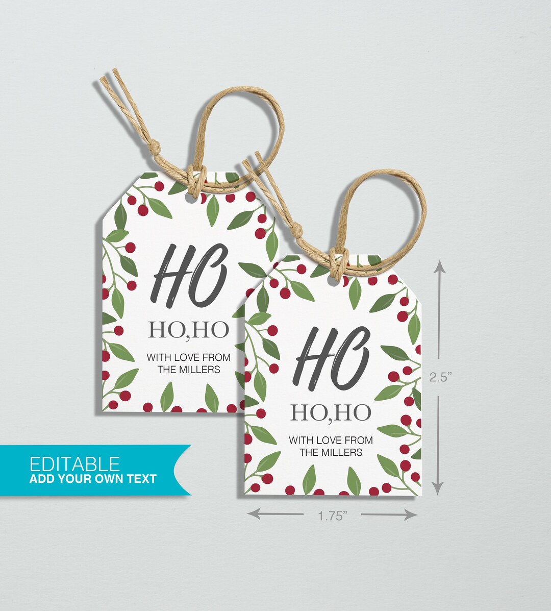 Editable Template - Christmas Gift Tags, Xmas Printable Gift Tags ...