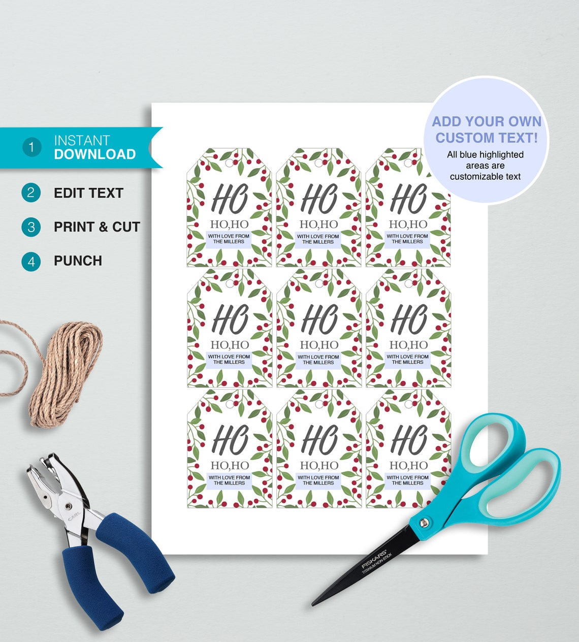 Editable Template Christmas Gift Tags Xmas Printable Gift - Etsy