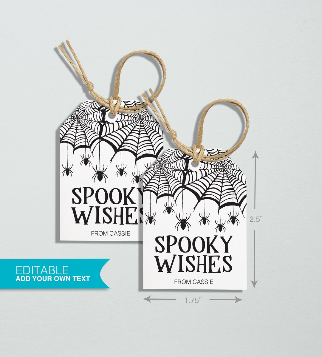 Editable Halloween Template - Instant Download Halloween Gift Tags ...