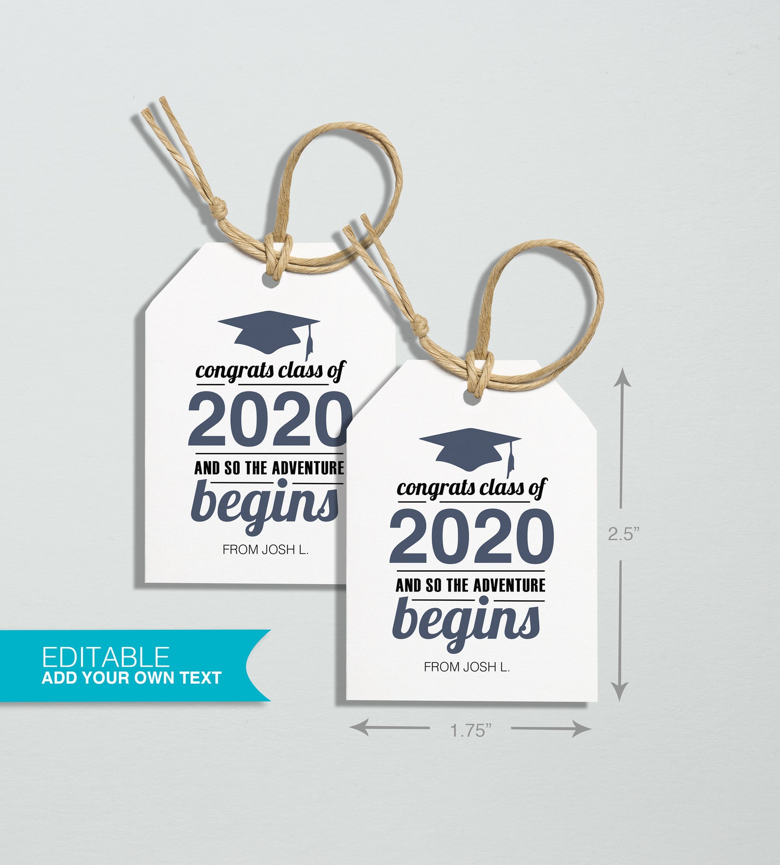 Graduation Gift Tags, High School, Editable Template Instant Download ...