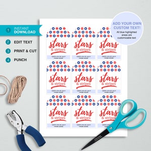 Happy 4th of July Editable Gift Tags - Instant Download, Memorial Day ...