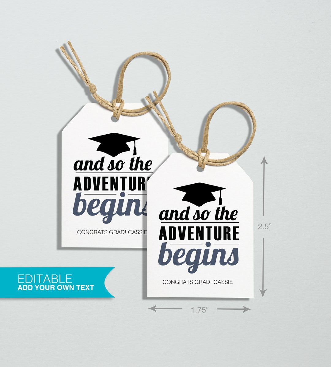 Graduation Gift Tags, High School, Editable Template - Instant Download ...