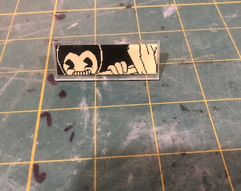 Bendy Enamel Pin Free Sticker - Etsy