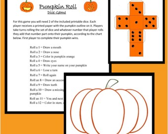 Roll a Pumpkin Dice Game - Etsy
