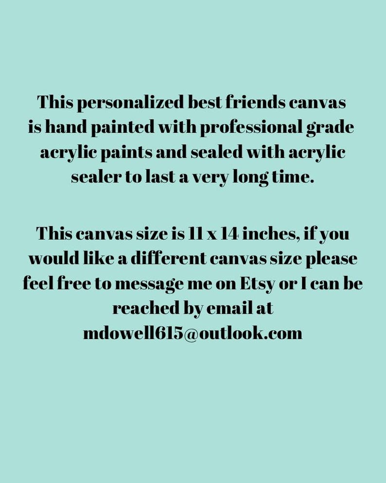 Hand Painted Personalized Best Friends Canvas Painting - Etsy