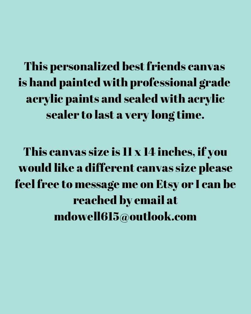Hand Painted Personalized Best Friends Canvas Painting - Etsy