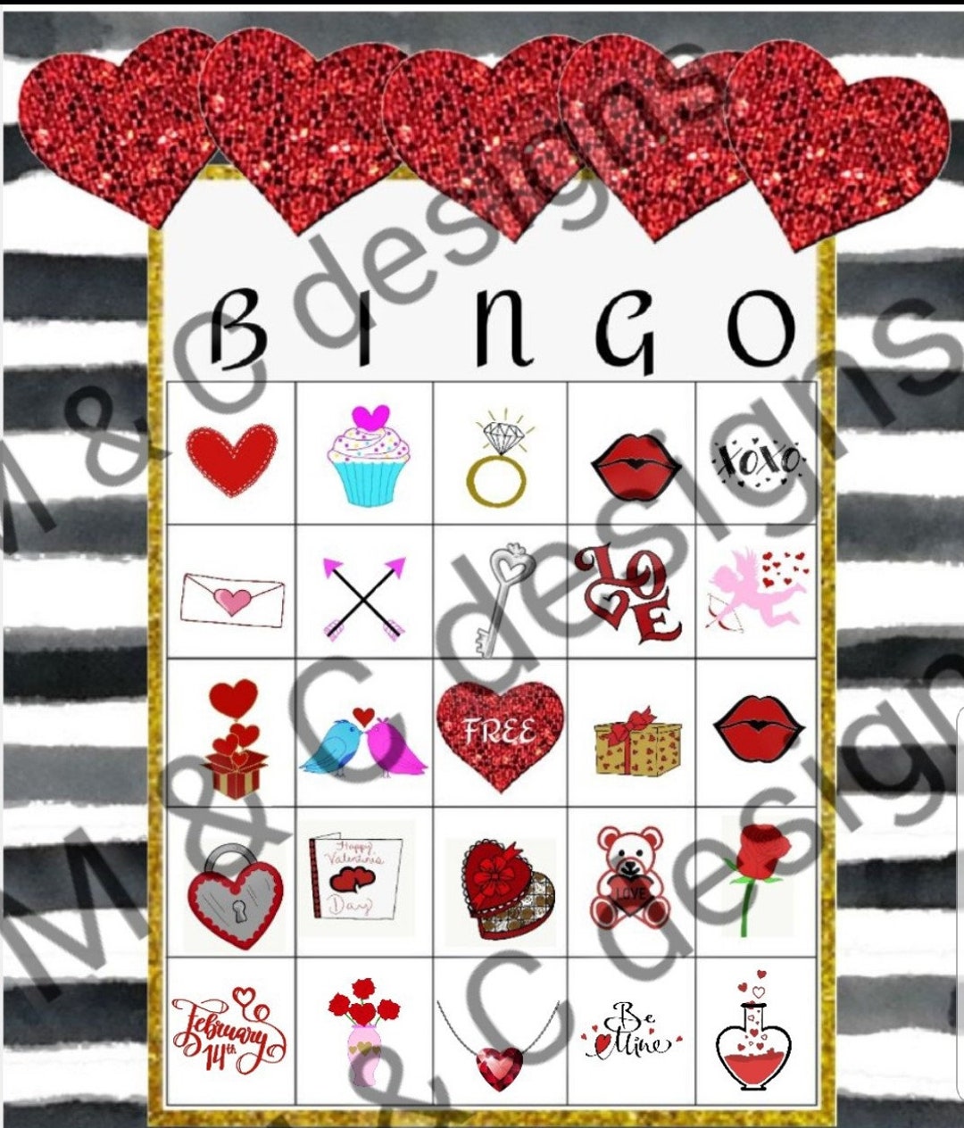 Valentine's Day Bingo Game - Etsy