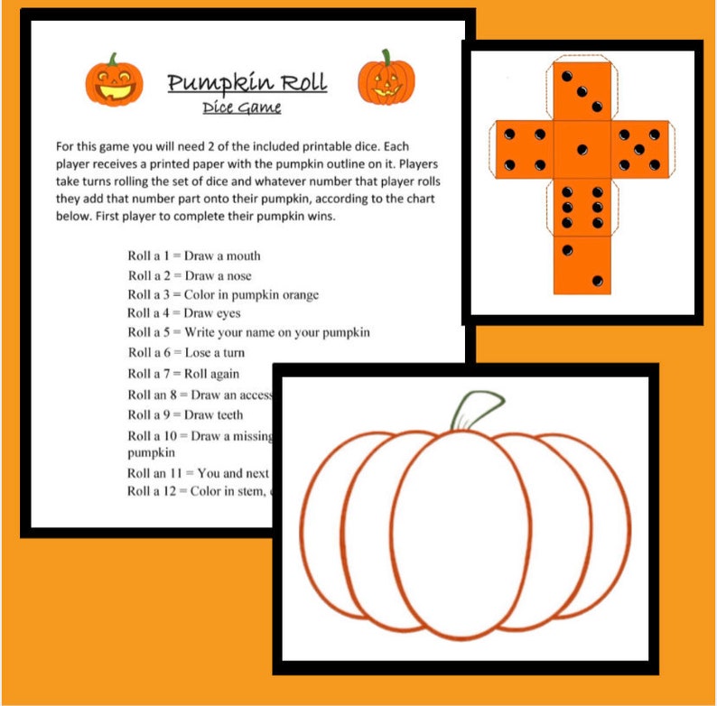 Pumpkin Roll Dice Game - Etsy