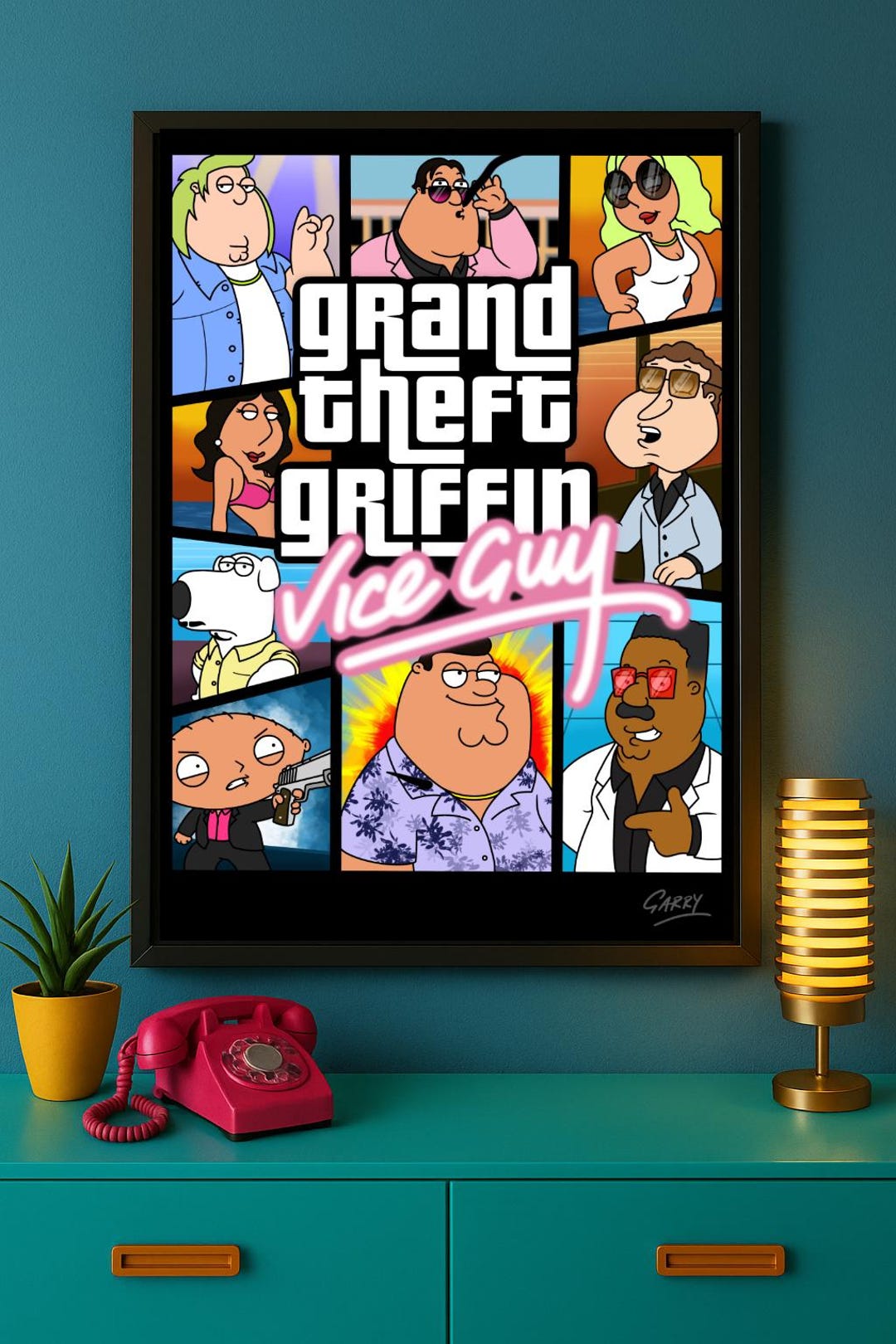 Grand Theft Griffin: Vice Guy – Family Guy X GTA Vice City Parody Art ...