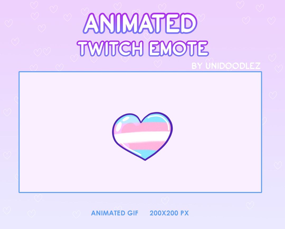 ANIMATED Trans Pride Heart/ Premade Twitch Emotes/ LGBTQ+/ Affiliate ...