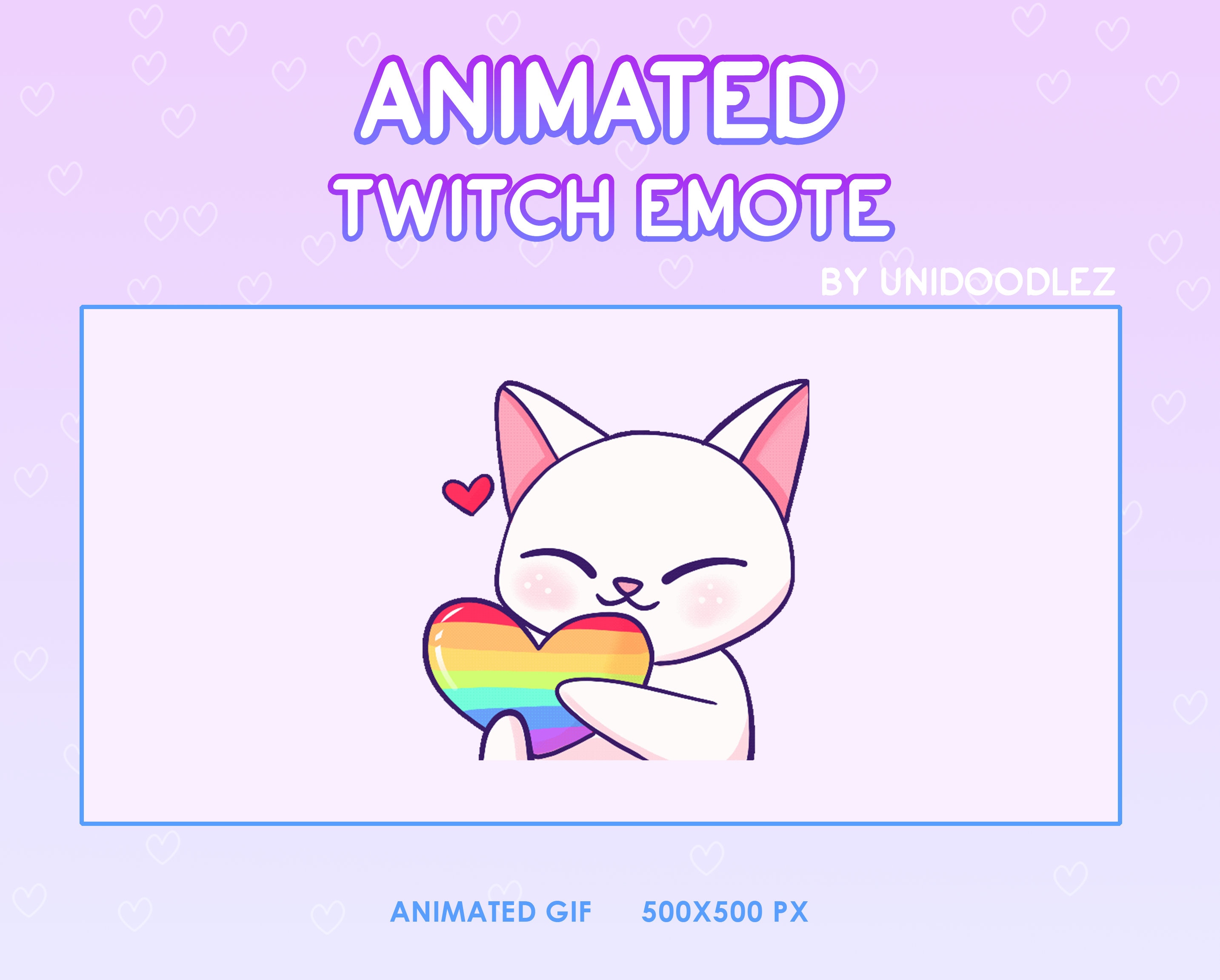 ANIMATED Cute Pride Cat Emote/ Premade Twitch Emotes/ LGBTQ / - Etsy