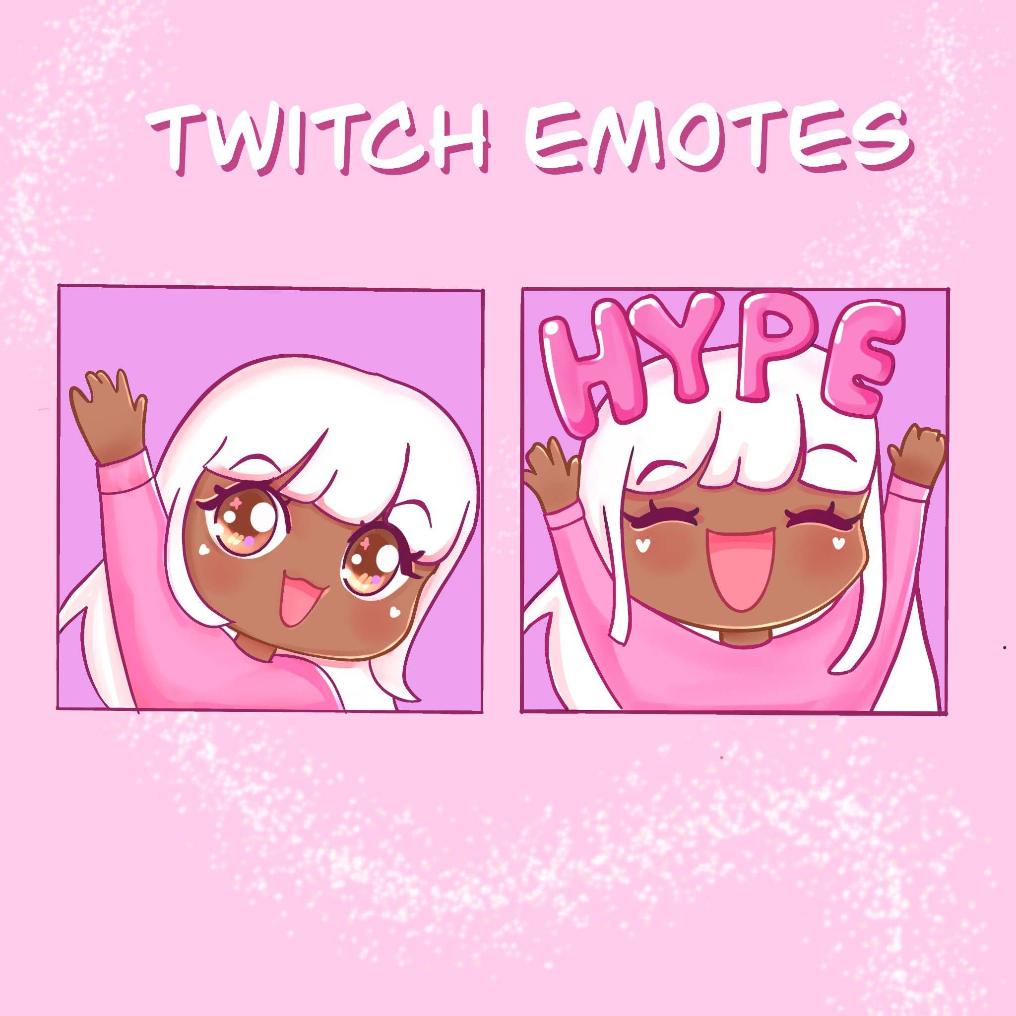 Twitch Emotes // Cute Chibi Emotes for Streamers / Kawaii Cute Stream ...