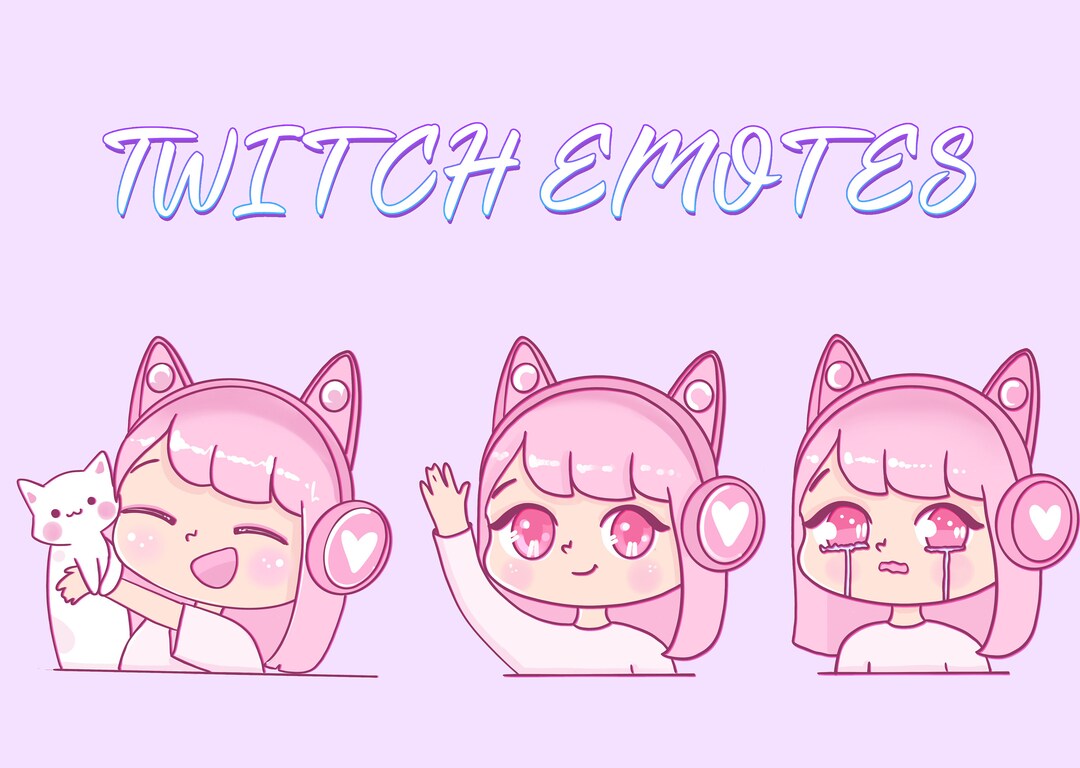 Twitch Emotes // Cute Chibi Emotes for Streamers / Kawaii Cute Stream ...