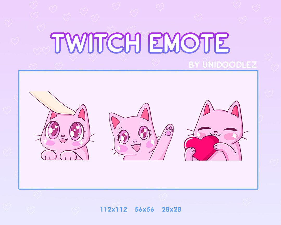 Pink Cat Emotes/ Premade Twitch Emotes/ Kawaii / Affiliate Streamer ...
