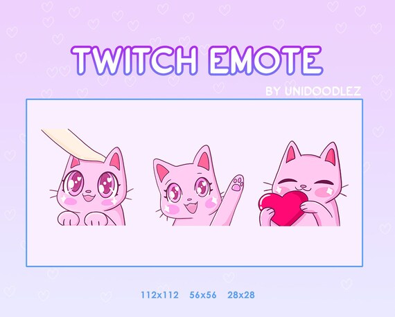 Pink Cat Emotes/ Premade Twitch Emotes/ Kawaii / Affiliate - Etsy