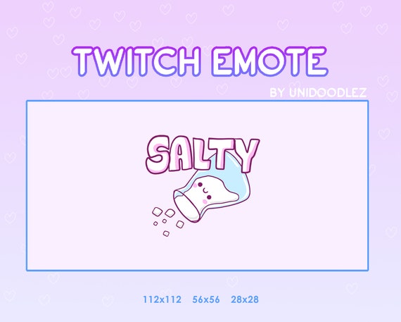 Cute salty emote/ Premade twitch emotes/ Kawaii/ Affiliate | Etsy