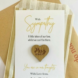 Personalised Sympathy Pocket Hug Token Condolences Card Thinking of You ...