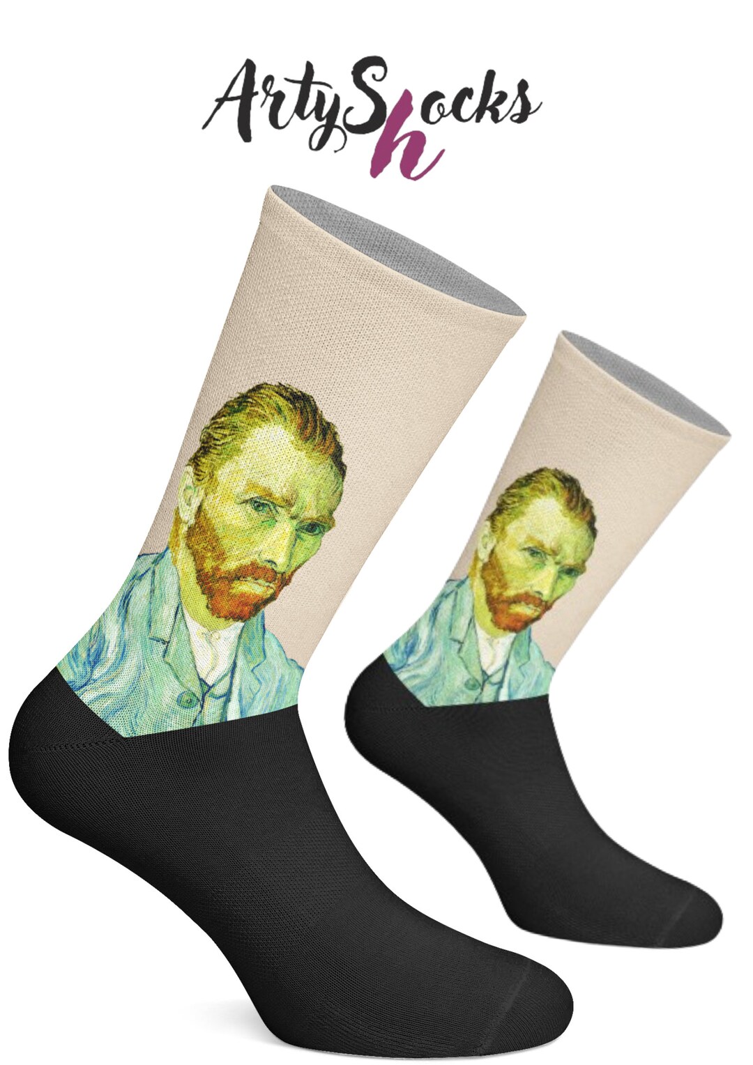 Van Gogh's Self-portraits Socks/ Adult Socks/ Art Socks/ Funny Socks/modern Socks/printed Socks ...