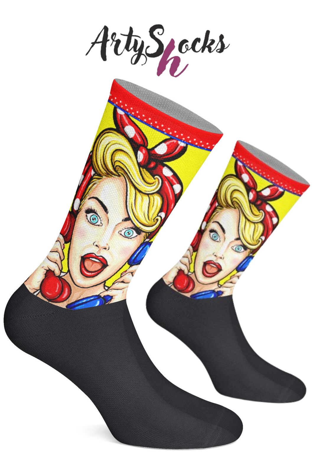 Blondie Girl/ Adult Socks/ Art Socks/ Funny Socks/modern Socks/printed Socks - Etsy