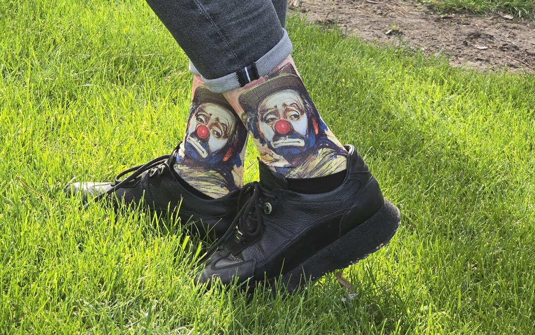 Clown Adult Socks/ Art Socks/ Funny Socks/modern Socks/printed Socks - Etsy