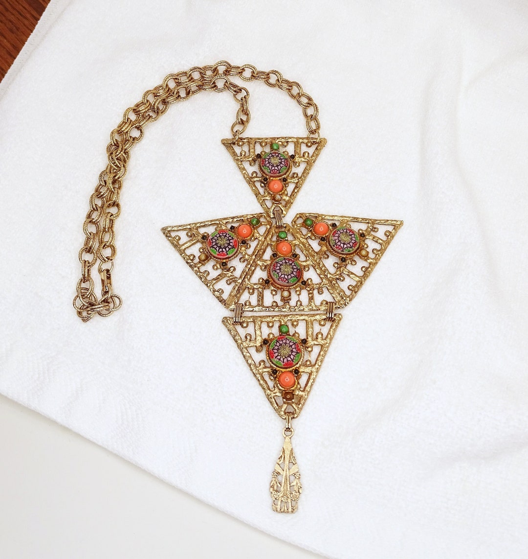 Vtg D&E Juliana Moroccan Matrix Tile Gold Plated Bib Statement Necklace - Etsy