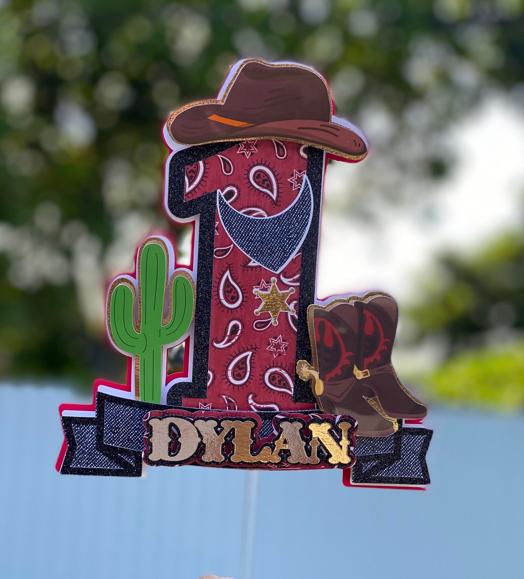 Rodeo Cake Topper / Cowboy Cake Topper / Rodeo Party / Cowgirl Cake ...
