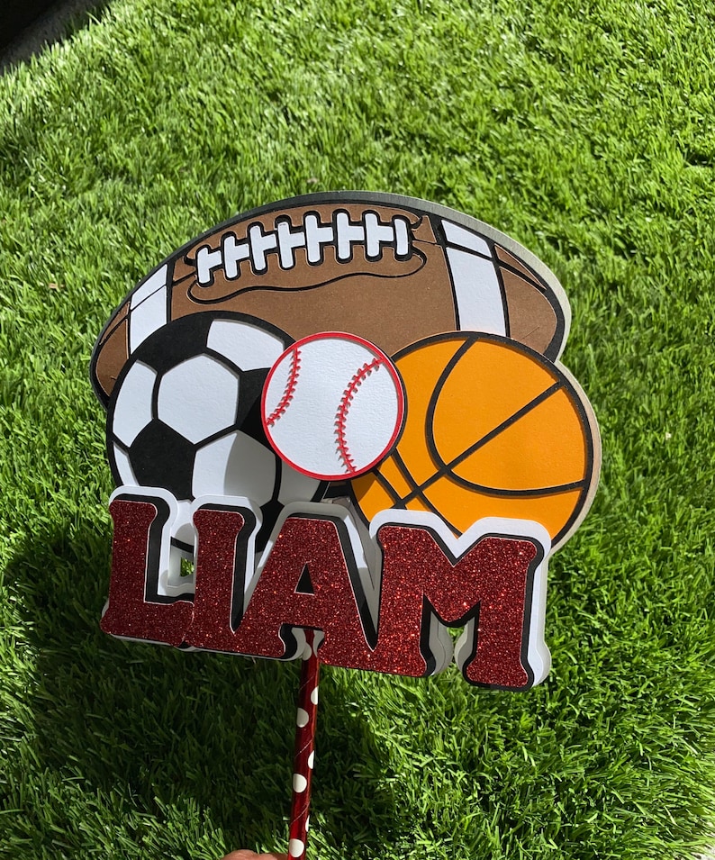 Cake Topper/ Sports Cake Topper/ Sports Party Supplies / Treats Toppers ...