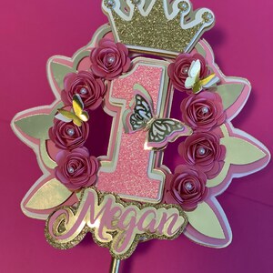 Cake Topper/ Princess Cake Topper/ One Year Birthday Cake Topper/1st ...