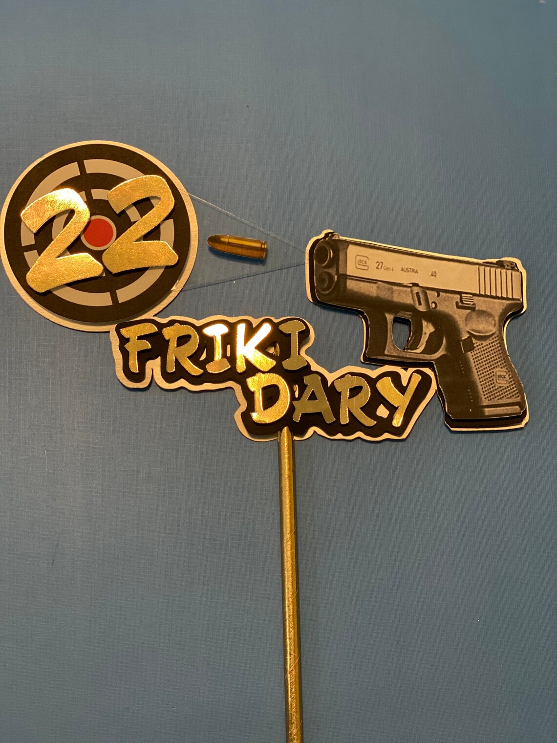 Gun Cake Topper / Any Age / Birthday Party / Gun Birthday / Birthday ...