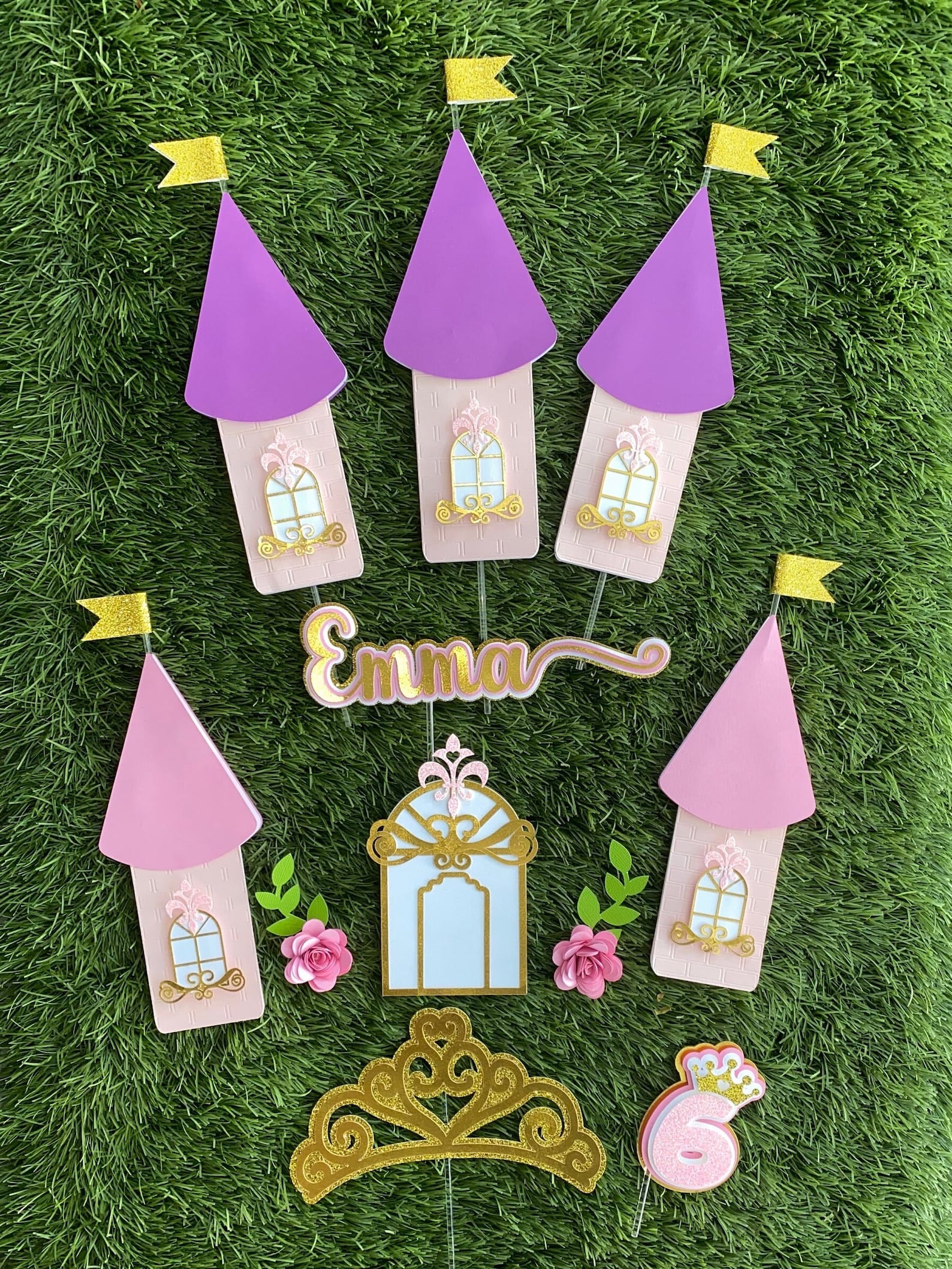 Castle Cake Topper/ Princess Cake Topper/ Crown Cake Topper/ Party ...