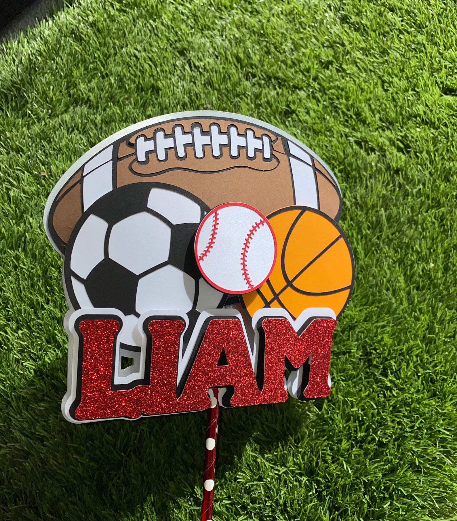 Cake Topper/ Sports Cake Topper/ Sports Party Supplies / Treats Toppers ...