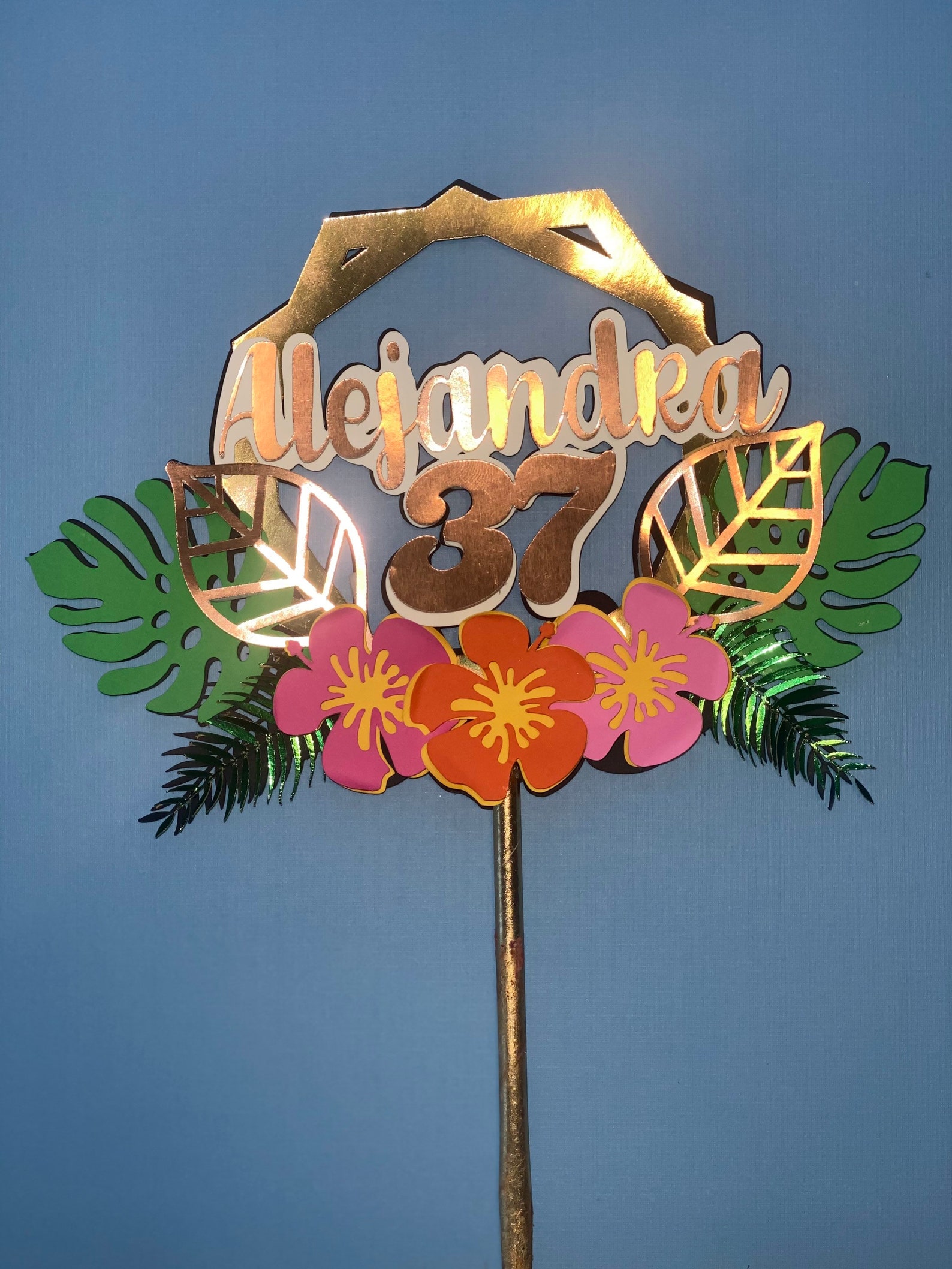 Inspired/ Tropical Cake Topper/ Flowers/ Woman Birthday/ Treats Toppers ...